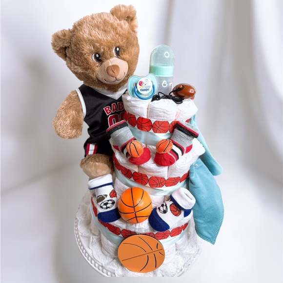 Handmade | Other | Sports Diapers Cake Basketball Diaper Cake | Poshmark